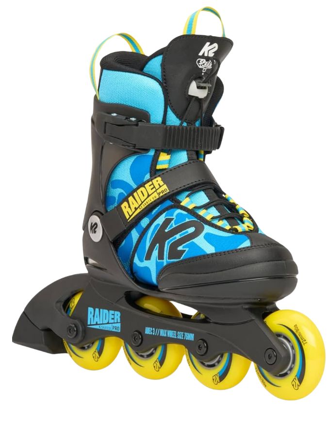K2 Raider Pro Adjustable Kids Inline Skate | Light Blue/Yellow – SoCal ...